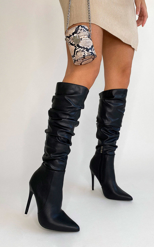 Buy Leather Over the Knee High Boots With Heel Online at ikrush