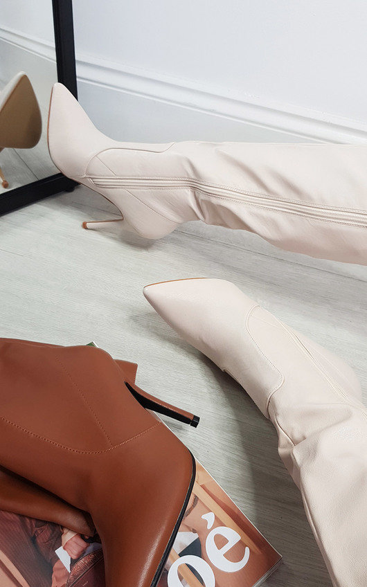 Buy Leather Over the Knee High Boots With Heel Online at ikrush