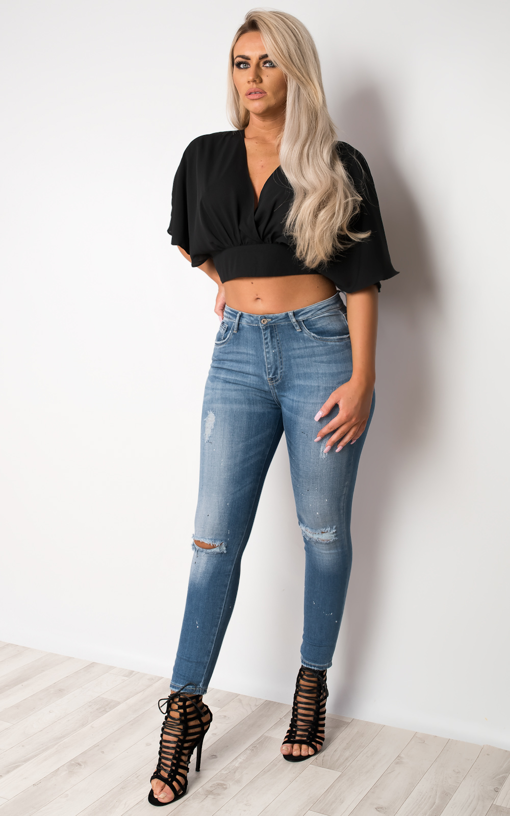 Denim Zaraida Ripped Skinny Jeans | ikrush