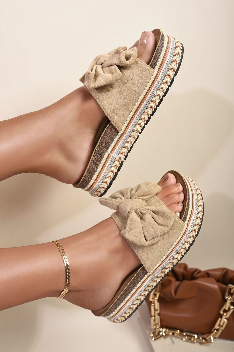 Sand Abigail Platform Wedge Heel Sandals | ikrush