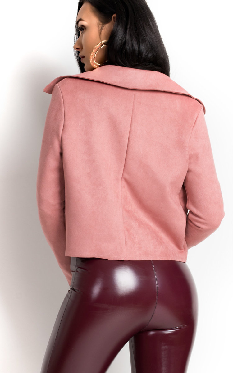 Rose Camilla Faux Suede Waterfall Jacket | ikrush