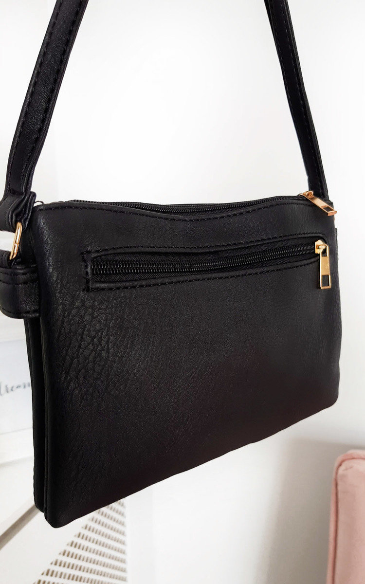 Black Imogen Bow Detail Cross Body Handbag | ikrush